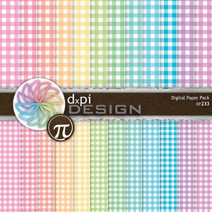 Bright Pastel Gingham Digital Paper and Background Images - Digital ...