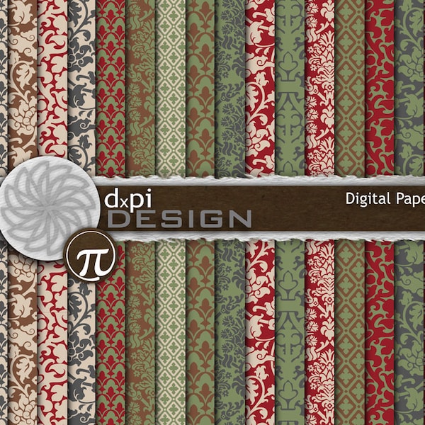 Damask Digital Paper - Etsy