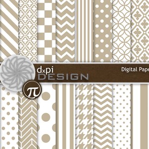 Beige Digital Paper Pack and Printable Background Images - Tan and ...