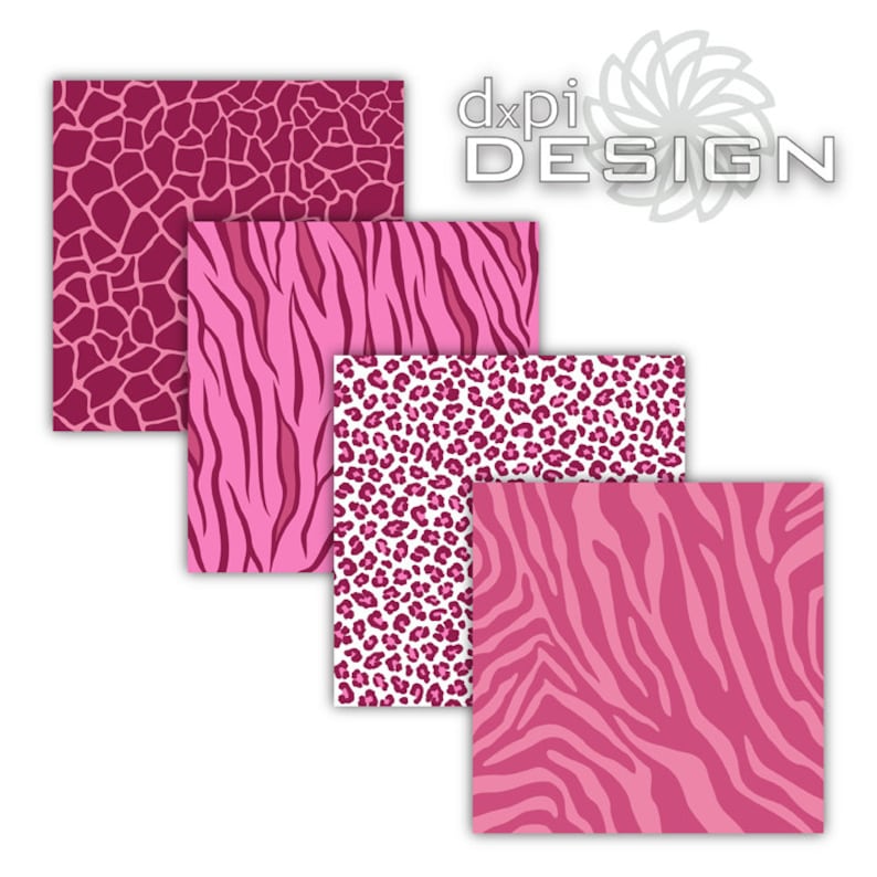 Pink Animal Print Digital Paper & Printable Backgrounds Pink Zebra ...
