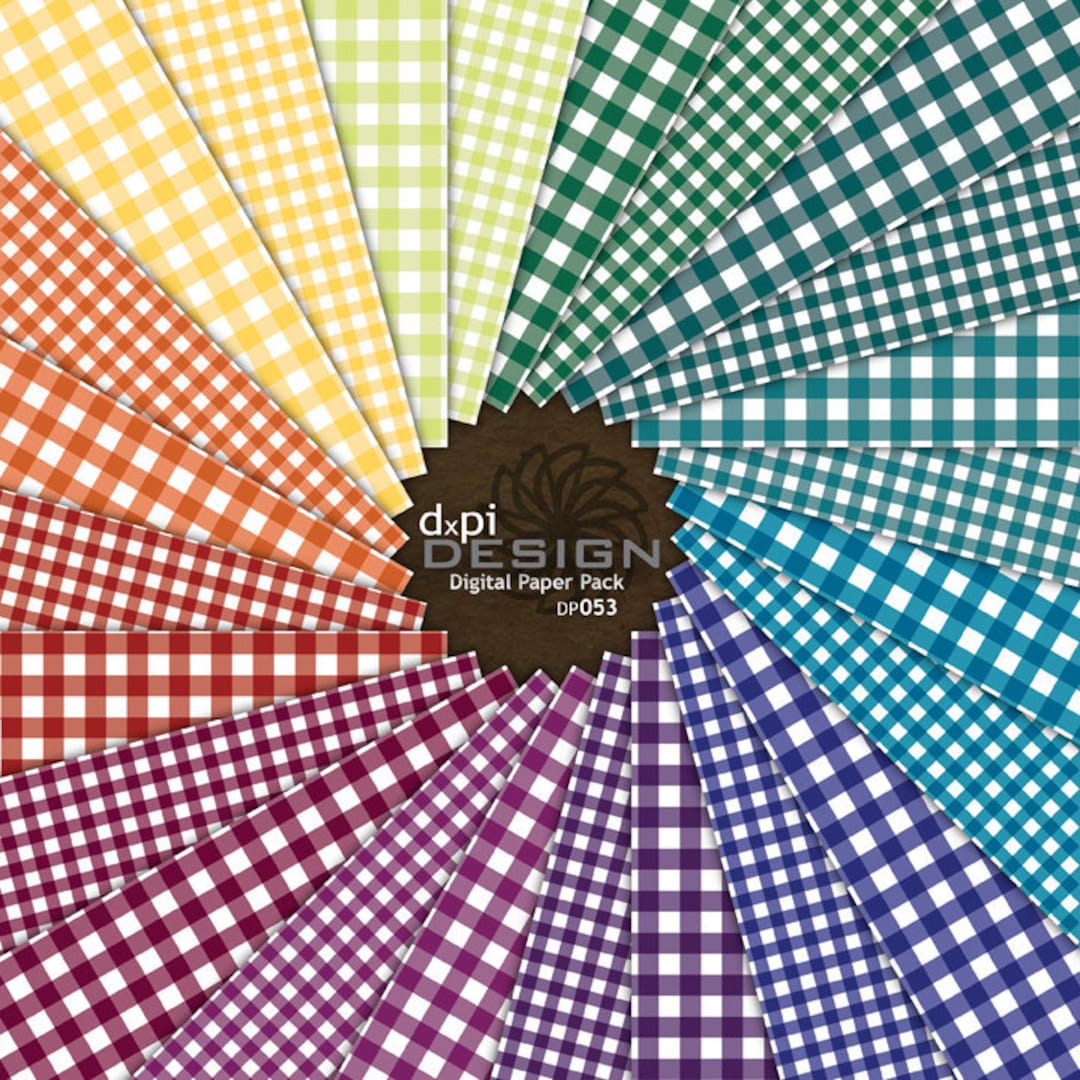 Jewel Tone Gingham Plaid Digital Paper & Printable Background Images ...