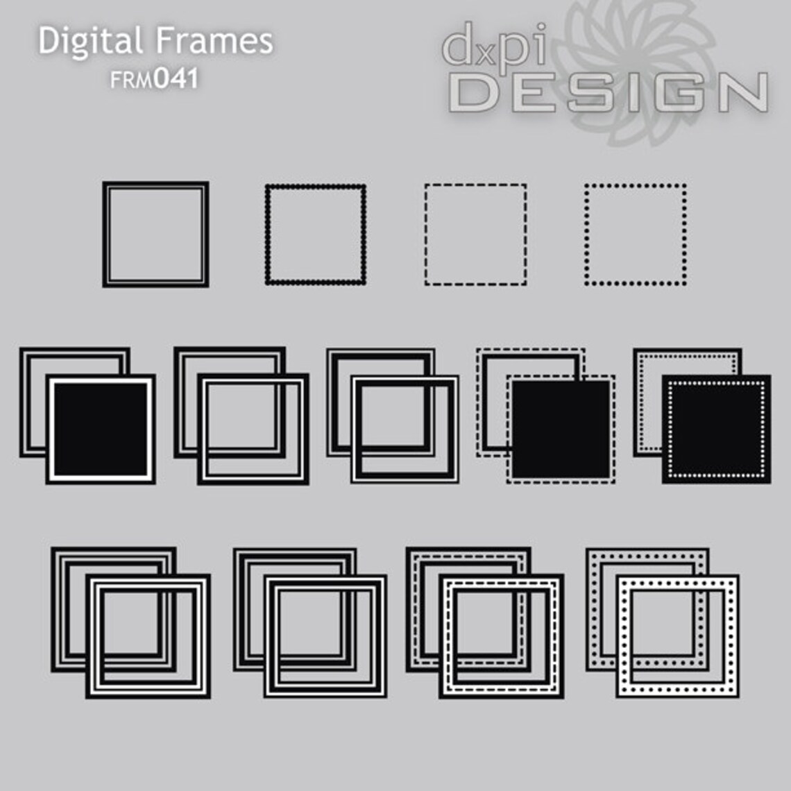 Square Digital Frames & Black Clip Art Labels and Tags Printable ...