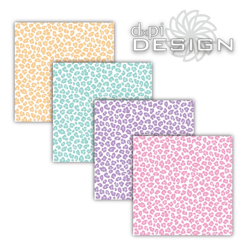 Animal Print Digital Paper - Bright Pastel Leopard Prints - Printable ...