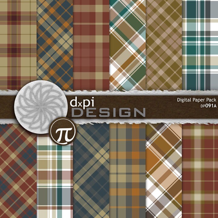 Fall Plaids Digital Scrapbook Paper & Background Images - Digital Plaid ...