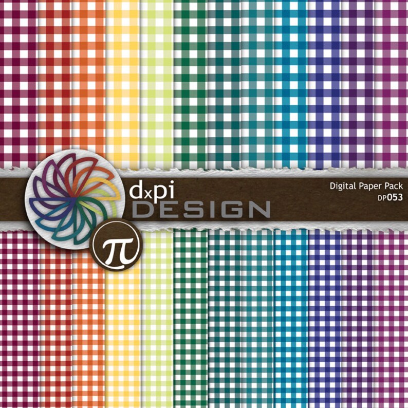 Jewel Tone Gingham Plaid Digital Paper & Printable Background Images ...