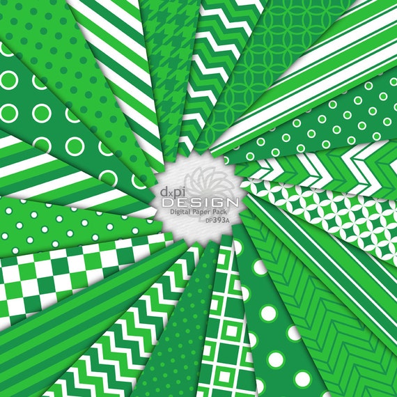 Green Digital Paper Pack and Printable Background Images | Etsy