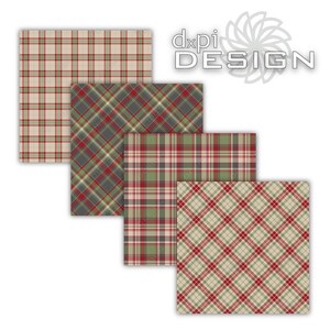 Digital Christmas Plaid Scrapbook Paper Background Images Country ...