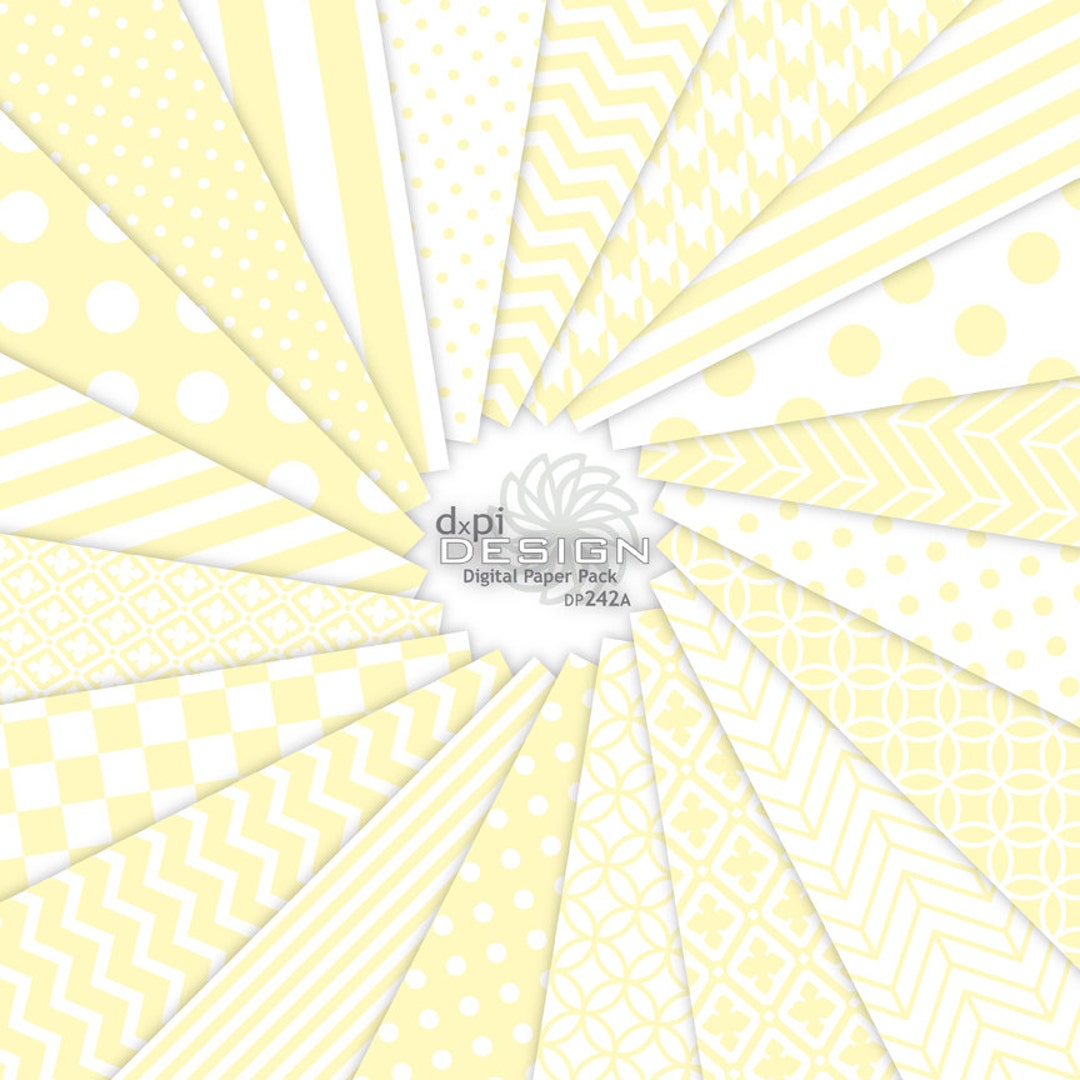 LEMON ICE - Light Yellow Digital Paper & Printable Designs - Pastel ...