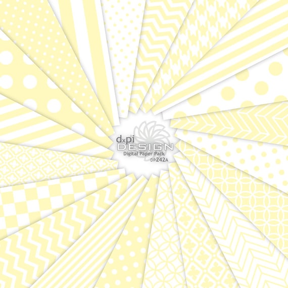 LEMON ICE Light Yellow Digital Paper & Printable Designs | Etsy