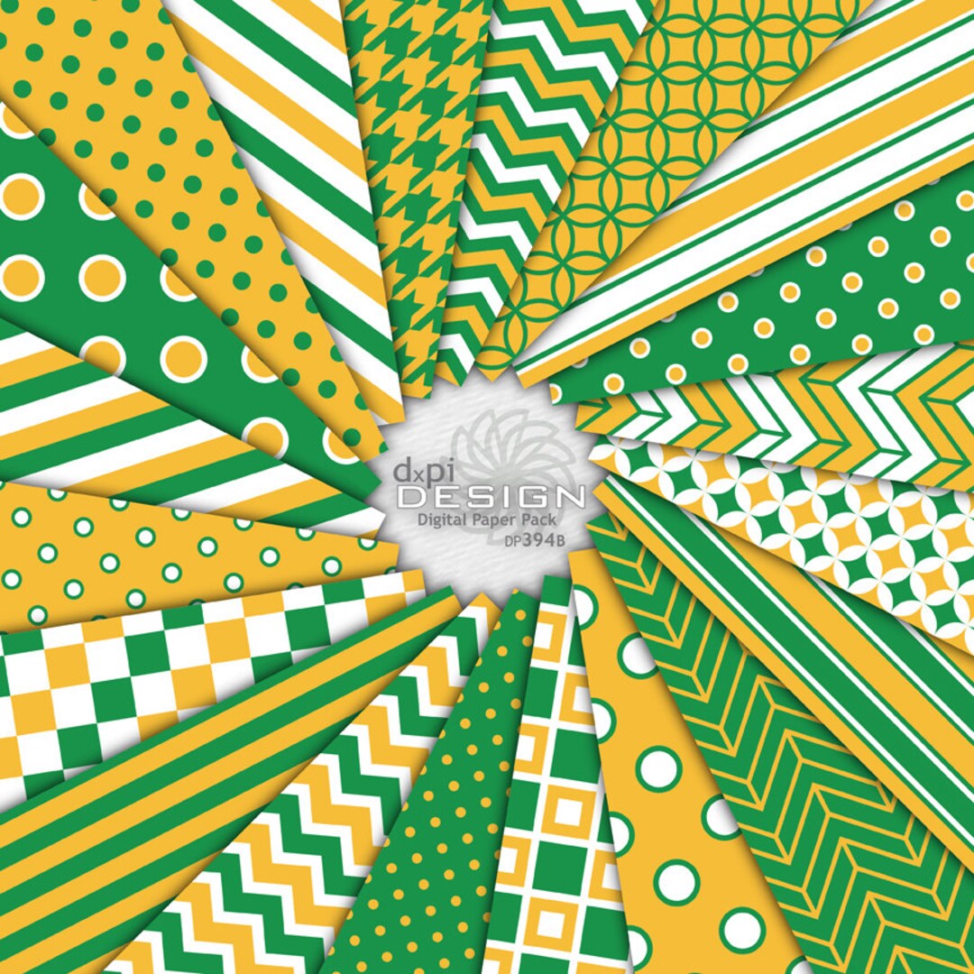 Green & Gold Digital Paper and Printable Background Images - Digital ...