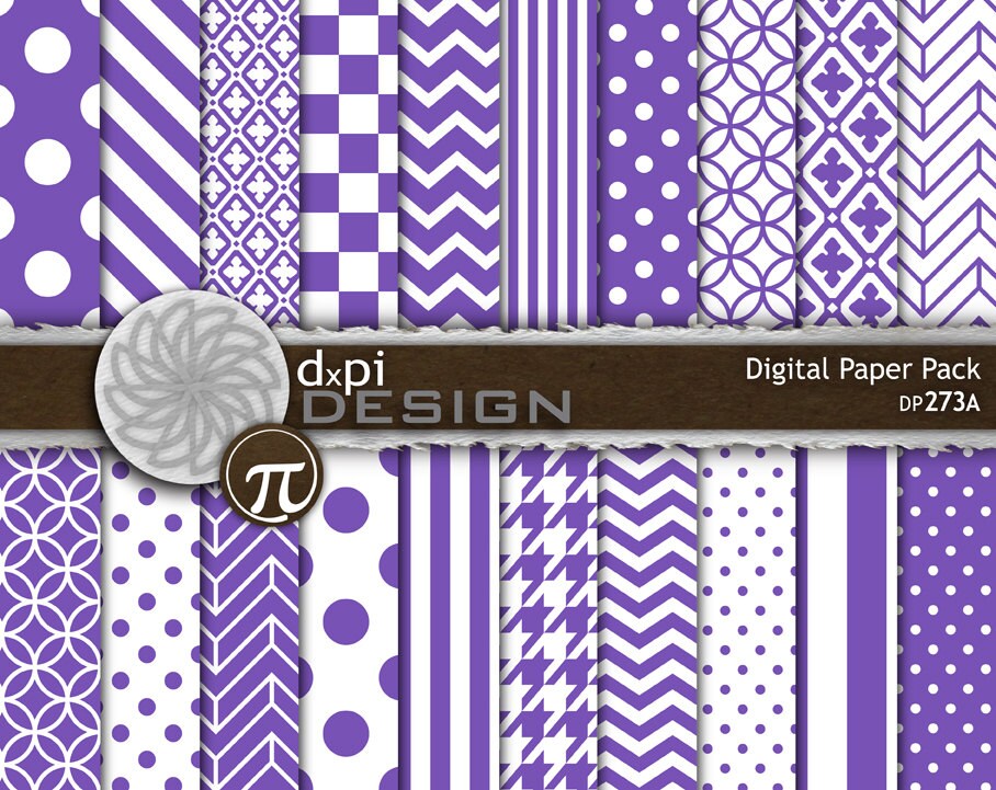 Purple Digital Paper and Printable Background Images - Purple and White ...