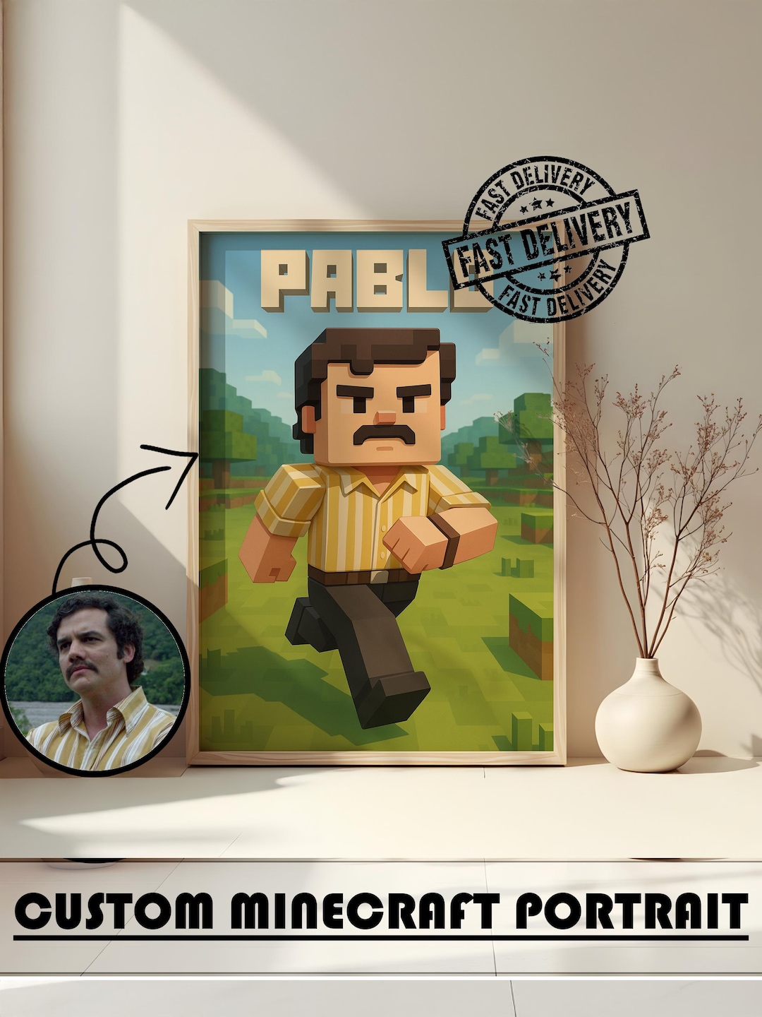 Custom Minecraft Style Portrait From Photo, Gamer Gift (digital File ...