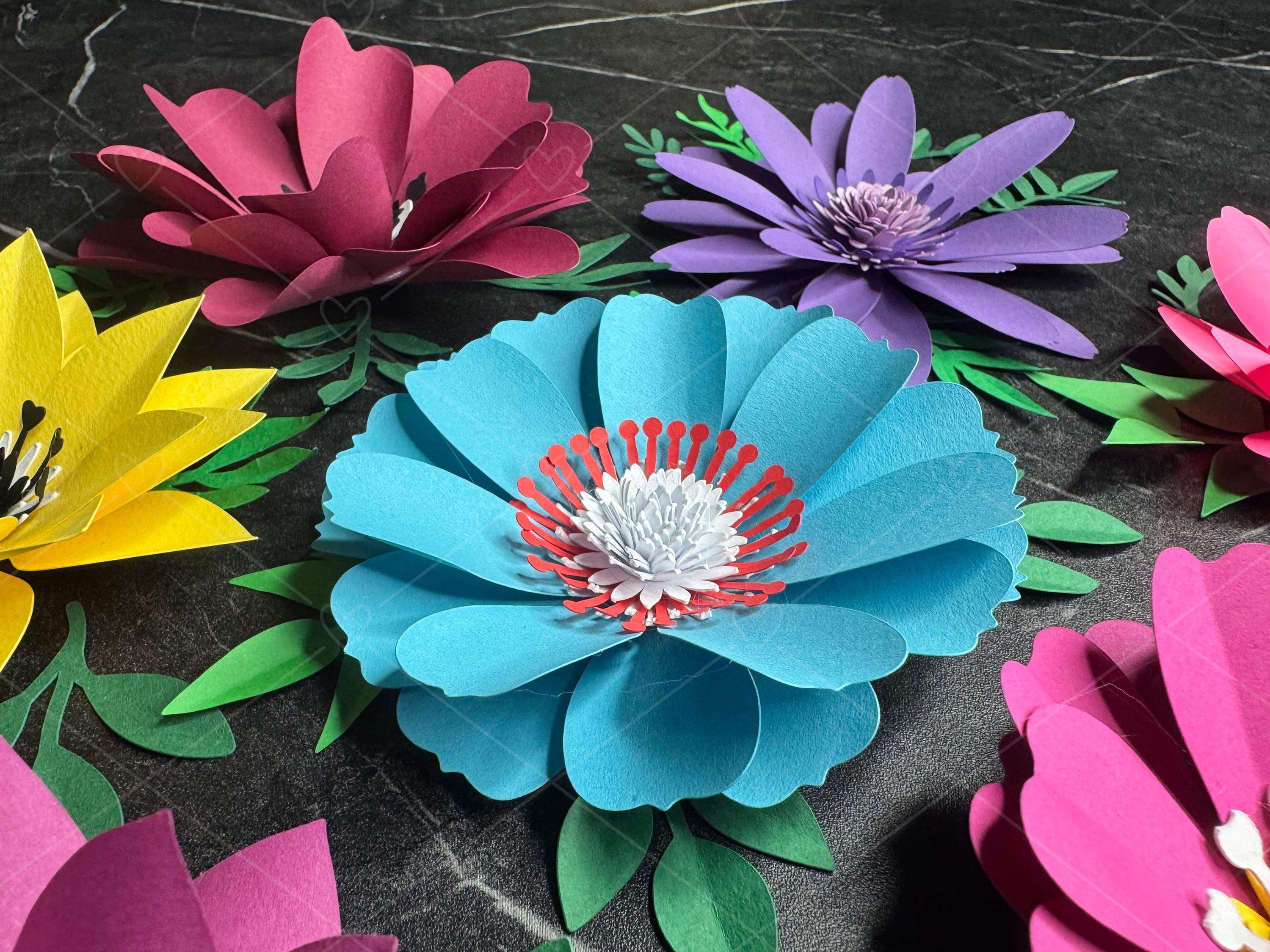 3D Paper Flower SVG Bundle, Cardstock Crafting Templates (digital ...