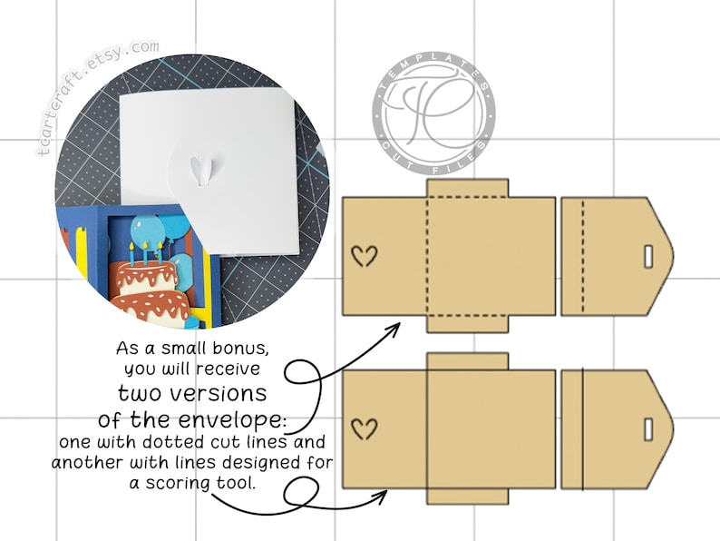 Birthday Cake Pop up Card SVG, DIY 3D Paper Gift Card Template (digital ...