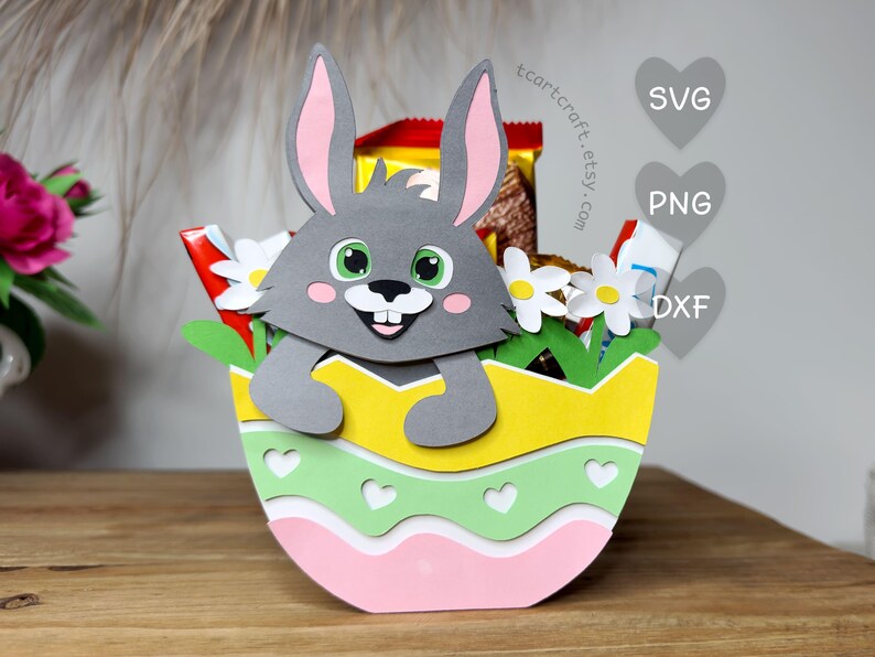 Easter Bunny Candy Holder SVG, Gift Box Template (digital Download ...