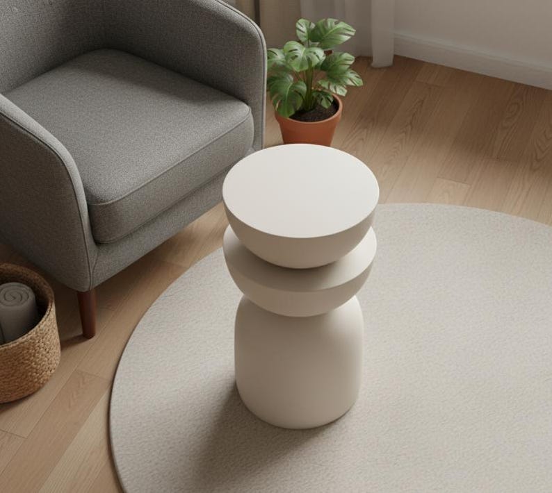 Buy Mint Sandstone Side Table – Handcrafted Modern Sculptural Sandstone ...