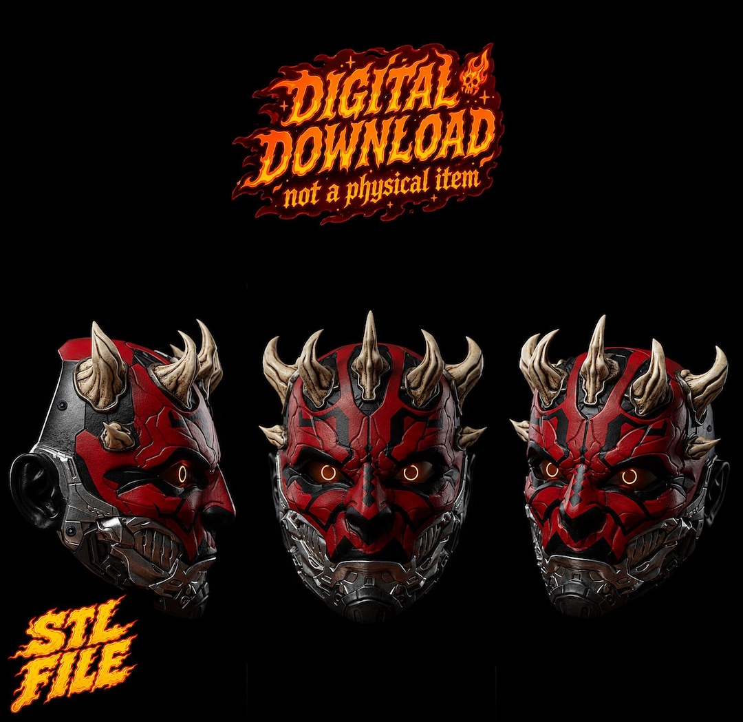 Mecha Dark Maul inspire Mask STL | Casque cosplay imprimable en 3D ...