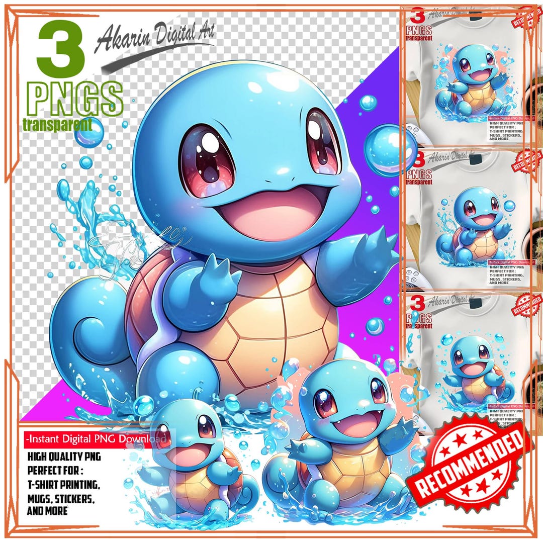 Squirtle PNG Clipart: Watercolor Splash (digital Download) - Etsy Canada