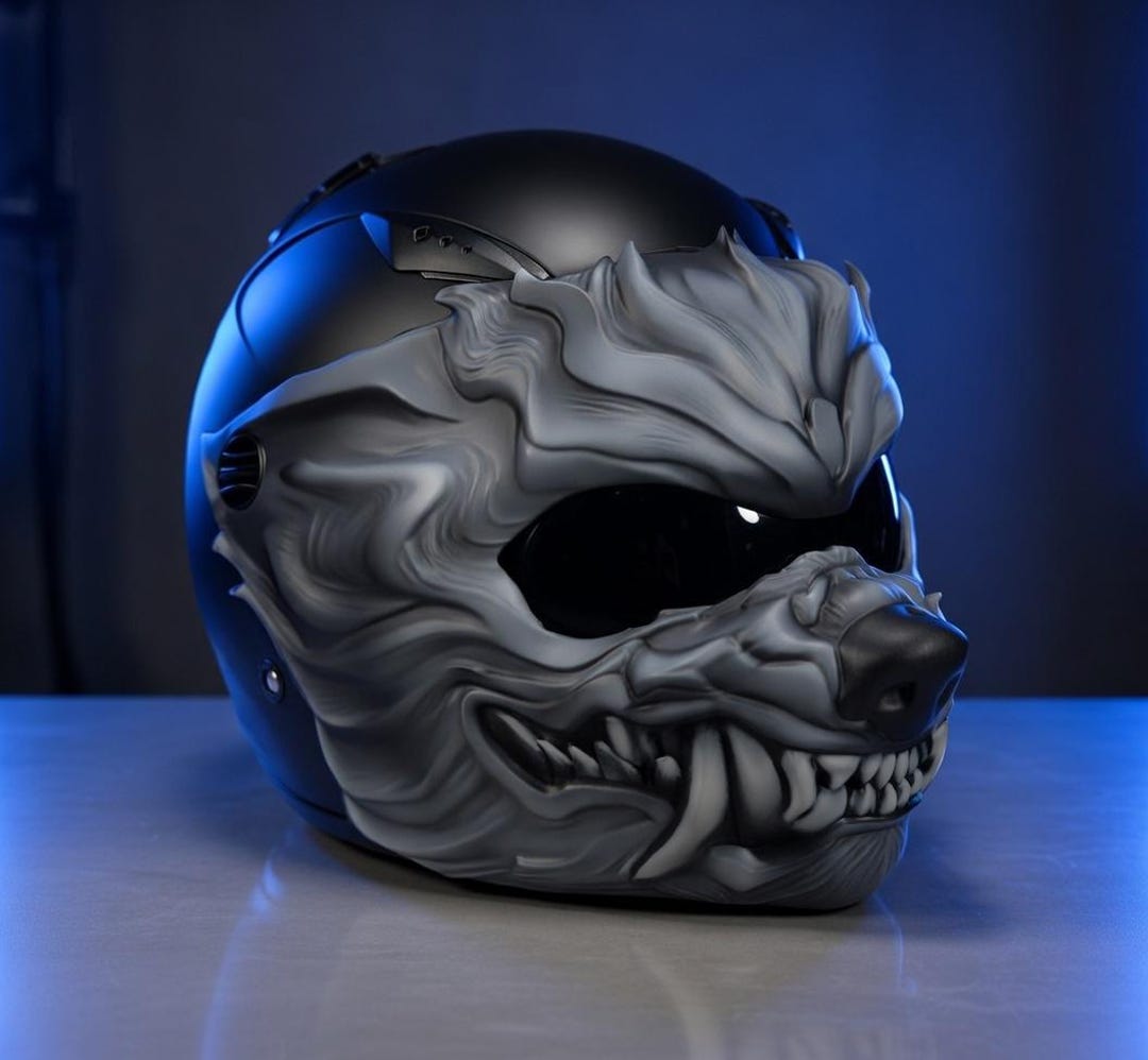 Wolf Motorcycle Helmet Custom DOT and ECE Approved - Etsy