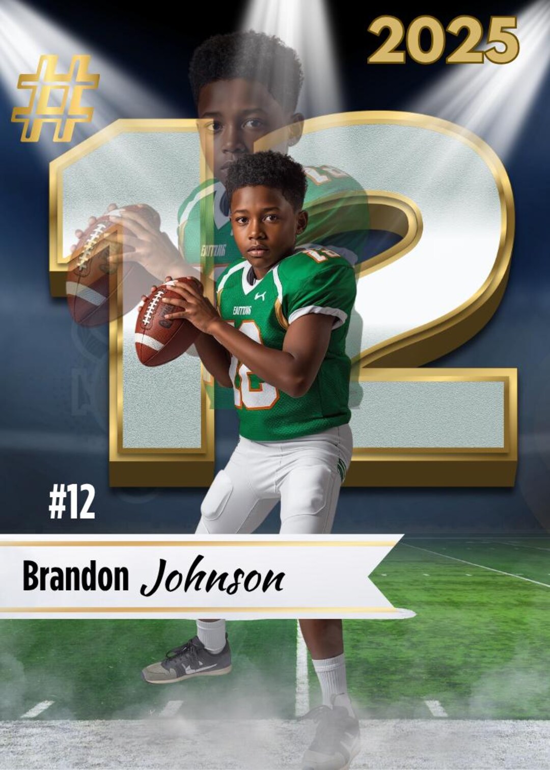 3 Editable Sports Photo Templates – Canva – Personalized Player Card - Etsy