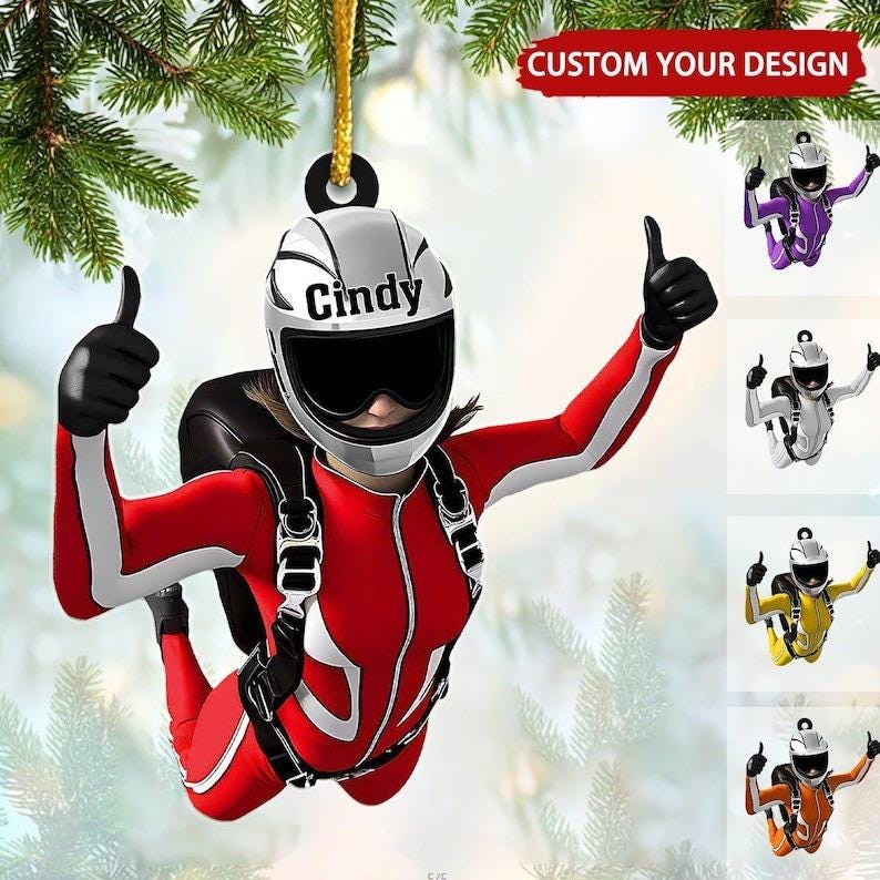 Personalized Skydiving Girl Christmas Ornament, Extreme Sports Gift - Etsy