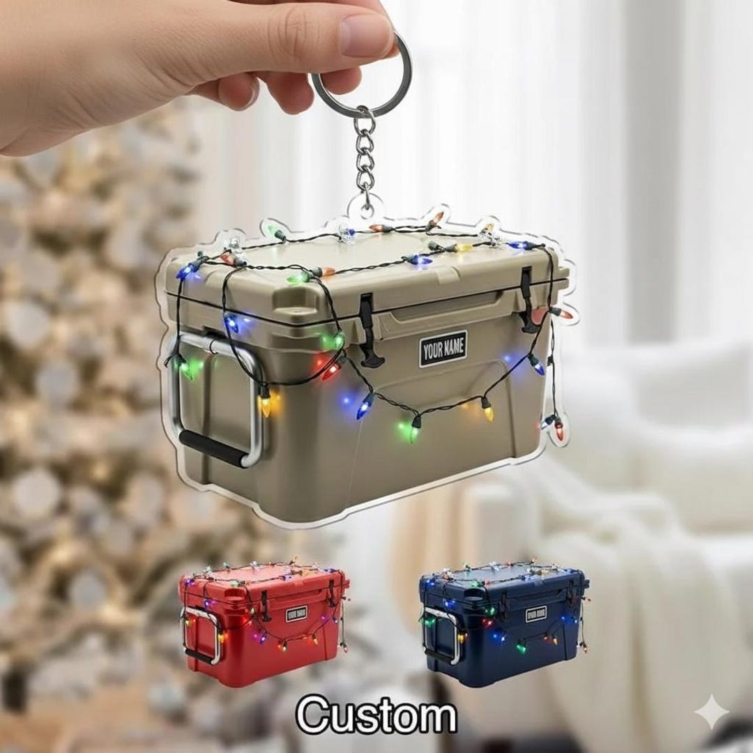 Personalized Cooler Keychain – Custom Camping Ice Chest 2D Flat Acrylic ...