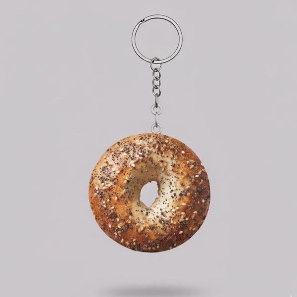 Bagel Keychain - Etsy
