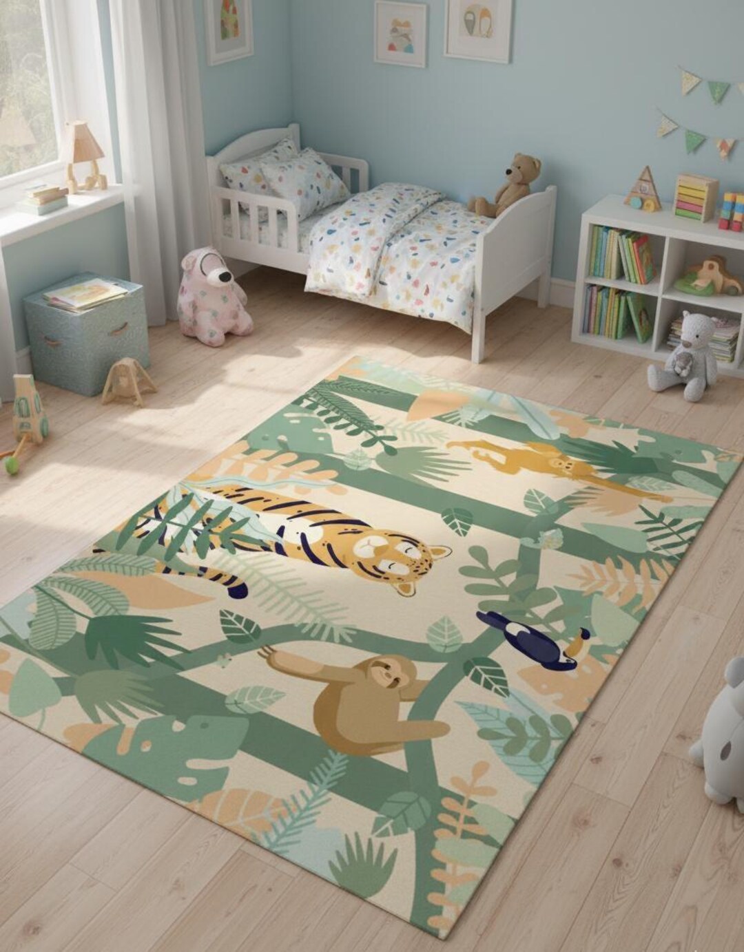 Animal World Kids Rug, Jungle Forest Play Mat - Etsy