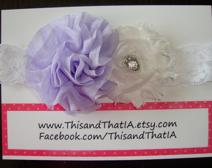 Lilac/purple Shimmer Chiffon Puff and White Shabby Frayed Lace - Etsy