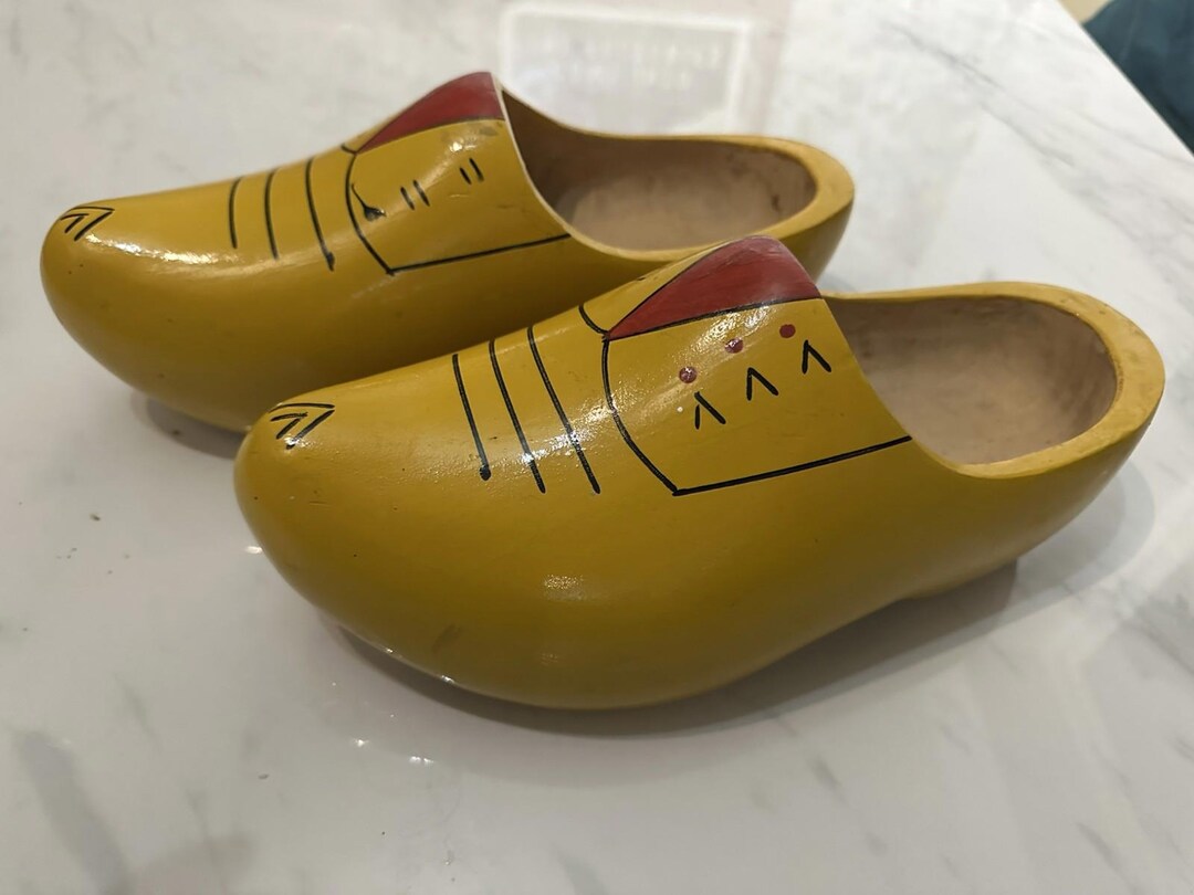 Dutch Wooden Clogs - Size 6 - Wall Art or Barge Ware Yellow - Etsy