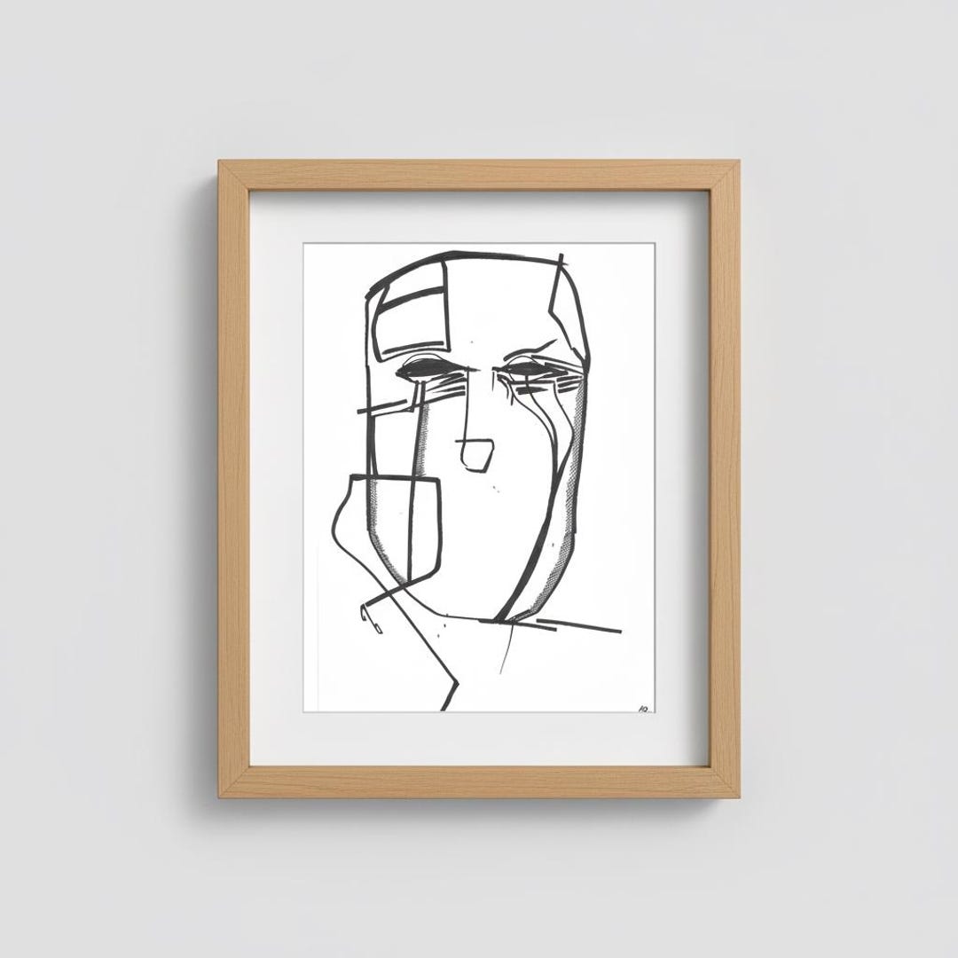 Portrait 9 - Deconstructed Abstract Face Line Art - Wall Art, Print - Etsy