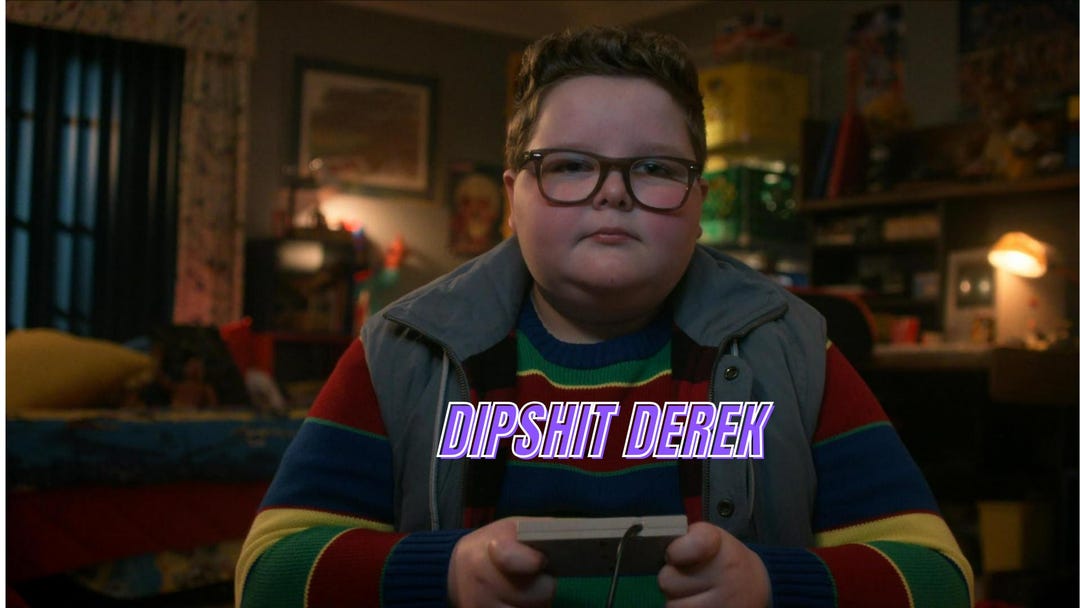 Dipshit Derek Stranger Things Parody PNG | Funny Stranger Things Meme ...