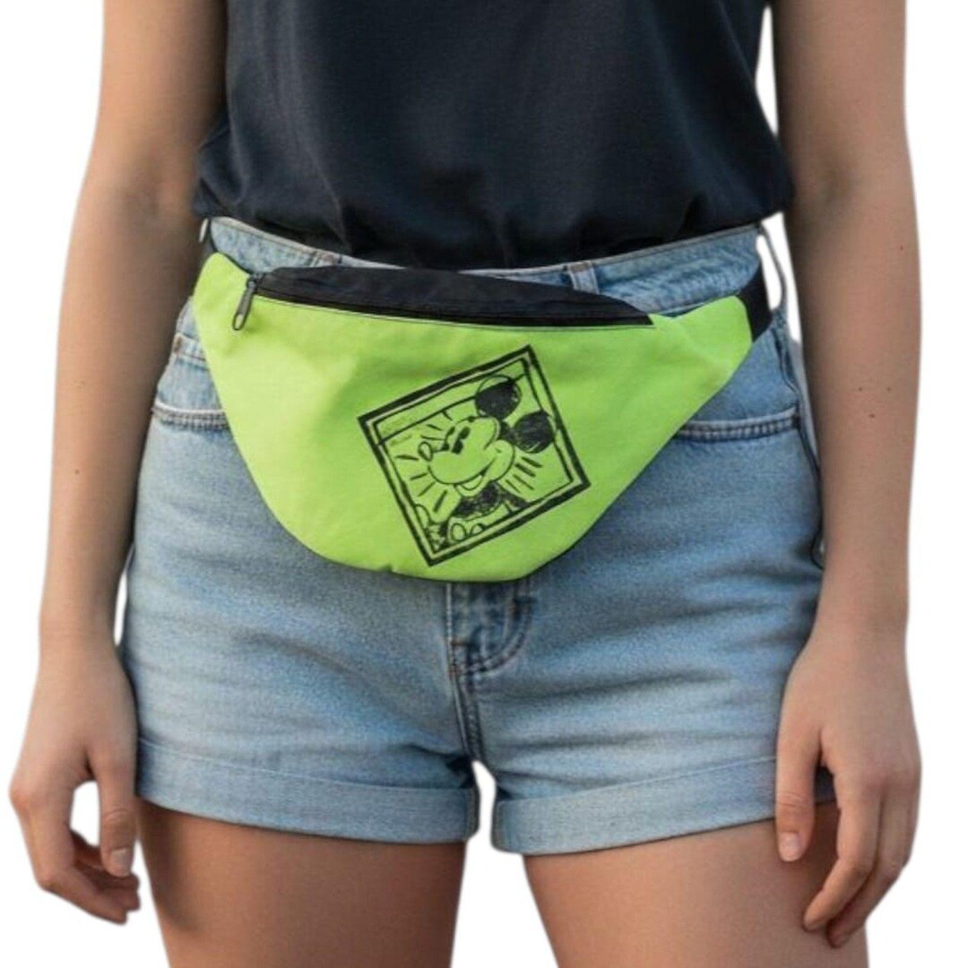 RARE VTG 1992 Disney World Neon Green Fresh Mouse Mickey Fanny Pack 90s ...