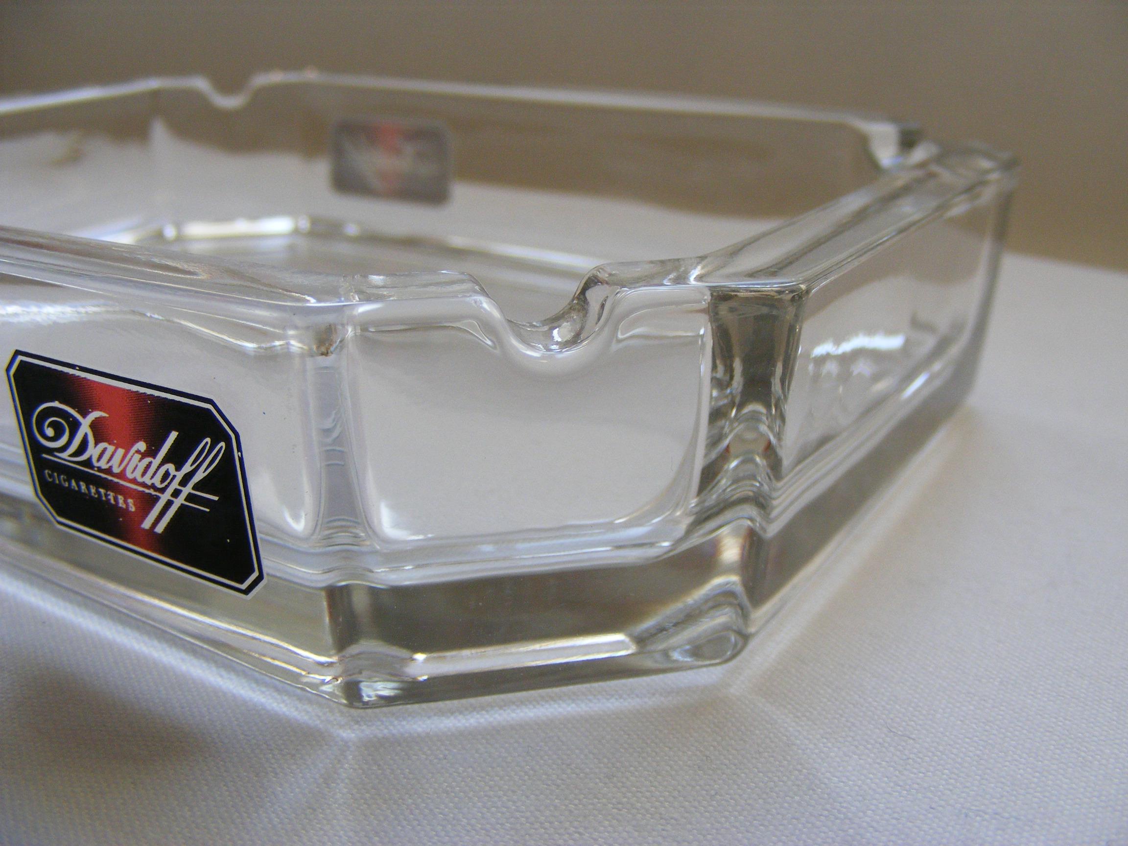 Vintage Davidoff Cigarettes Heavy Clear Glass Ashtray by Ornamin ...