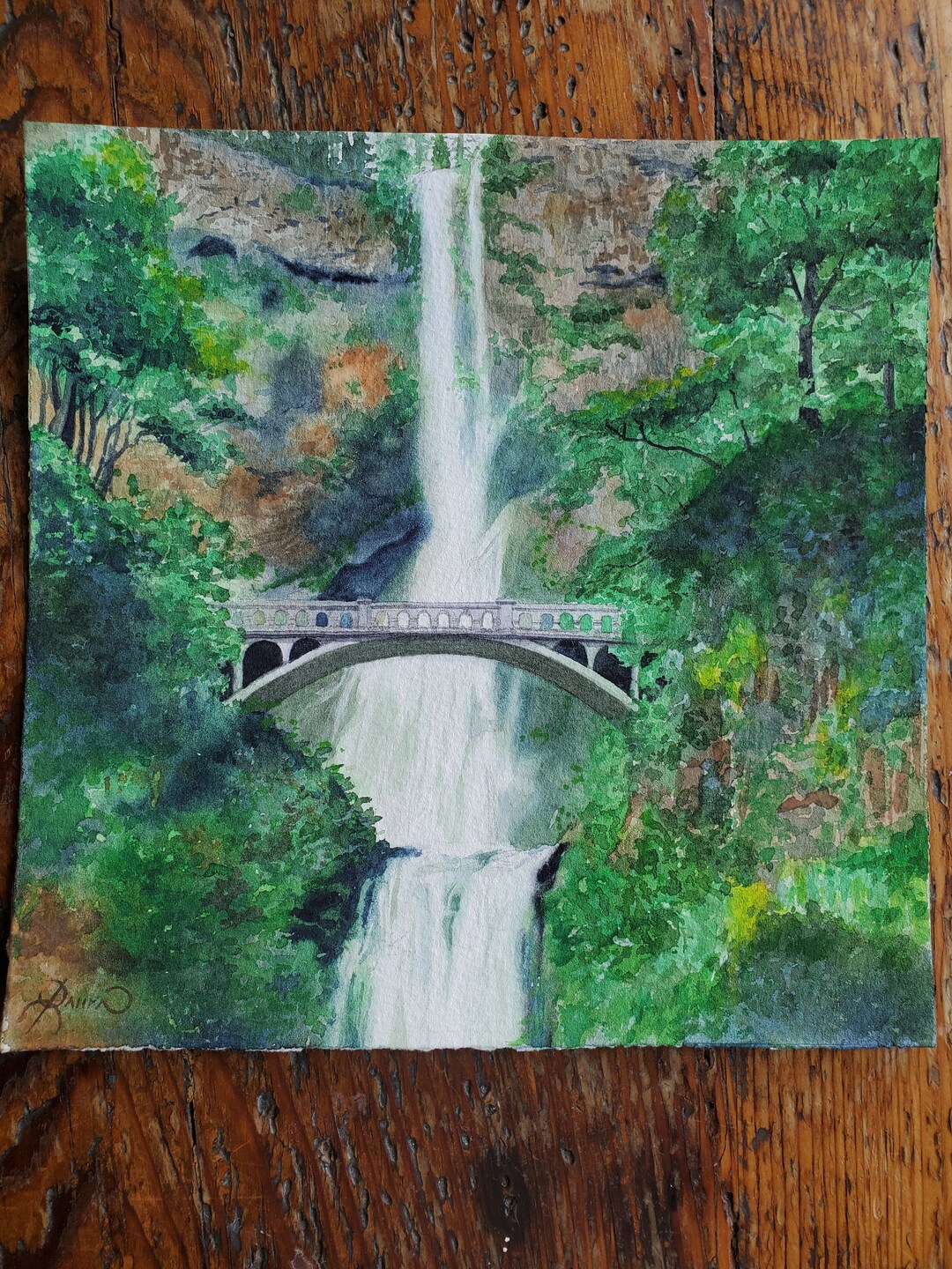 Multnomah Falls Original Watercolor Painting - Etsy
