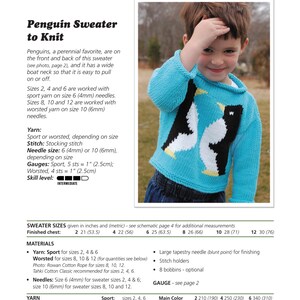 Penguin Sweater to Knit PDF Pattern Instant Download - Etsy
