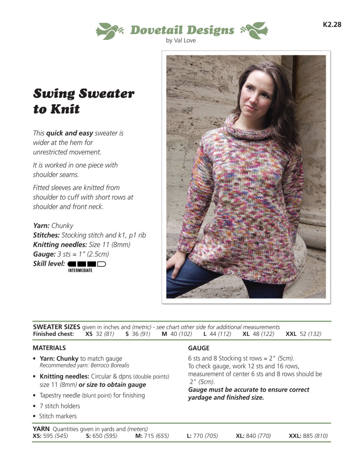 Swing Sweater to Knit PDF Pattern Instant Download - Etsy