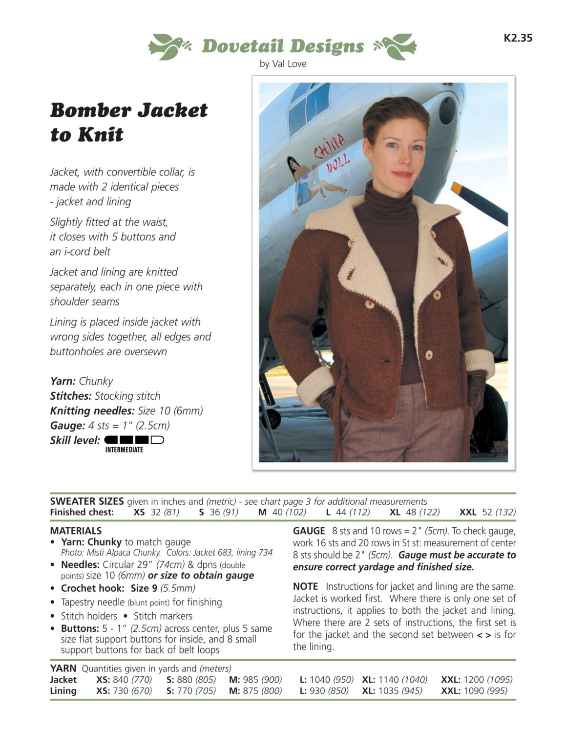 Bomber Jacket to Knit PDF Pattern Instant Download - Etsy