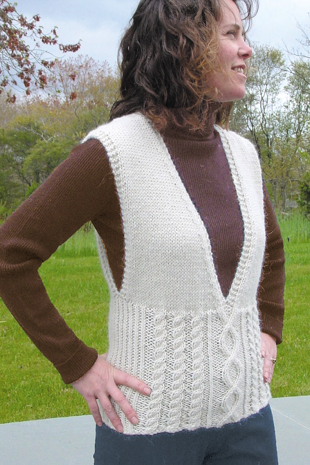 Aran Vest to Knit PDF Pattern Instant Download - Etsy