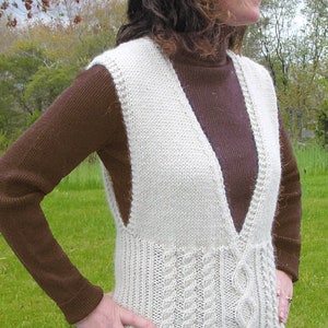 Aran Vest to Knit PDF Pattern Instant Download - Etsy