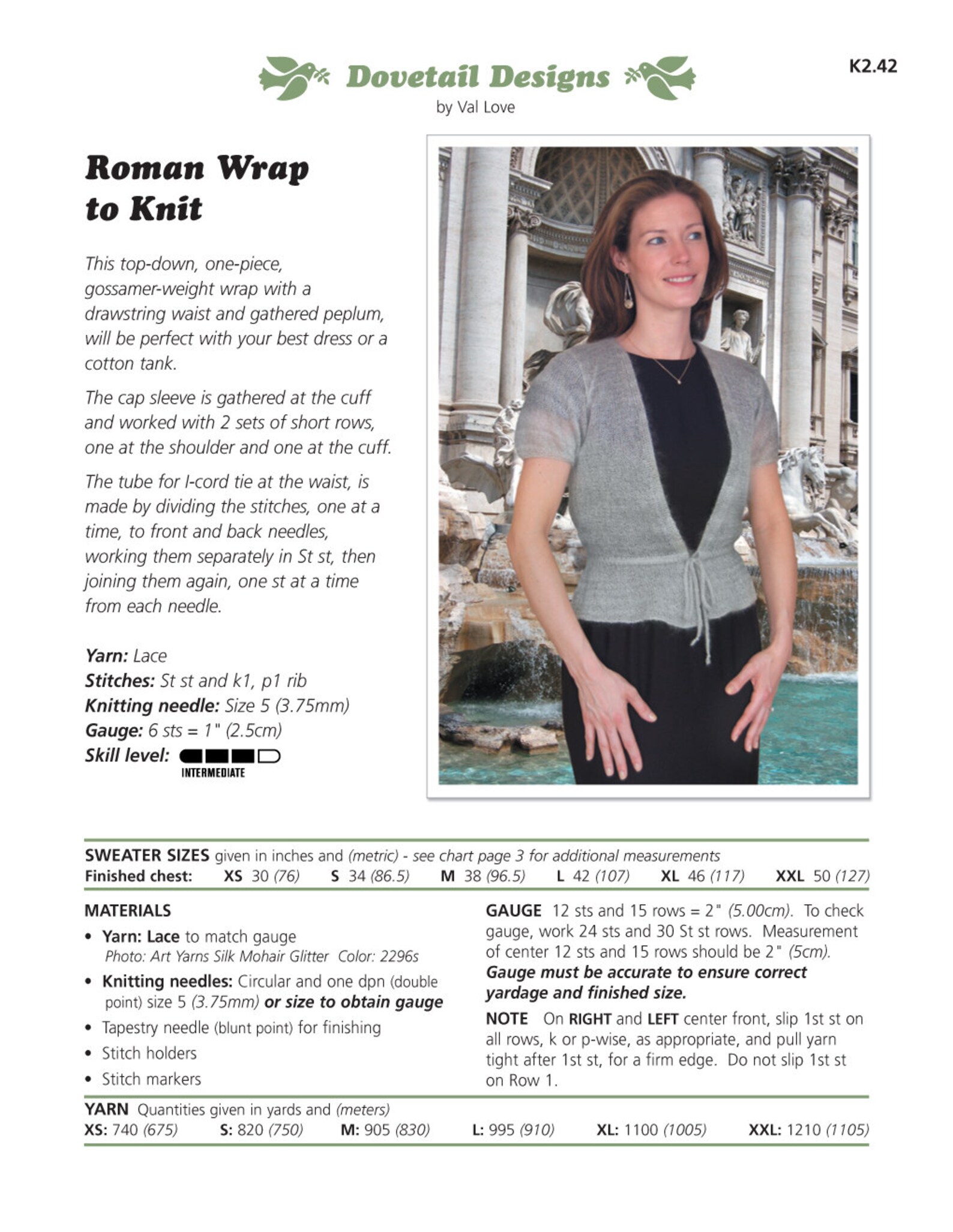 Roman Wrap to Knit PDF Pattern Instant Download - Etsy