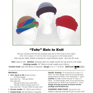 Tube Hats to Knit PDF Pattern Instant Download - Etsy