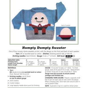 Humpty Dumpty Sweater to Knit PDF Pattern Instant Download - Etsy