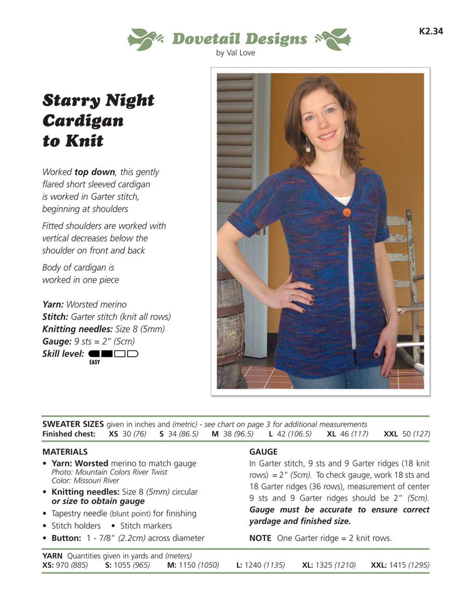 Starry Night Cardigan to Knit PDF Pattern Instant Download - Etsy