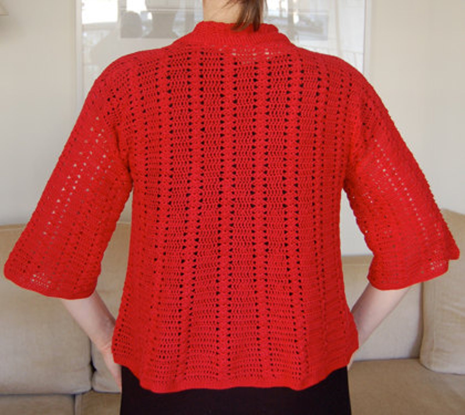 Easy Lace Jacket to Crochet PDF Pattern Instant Download - Etsy