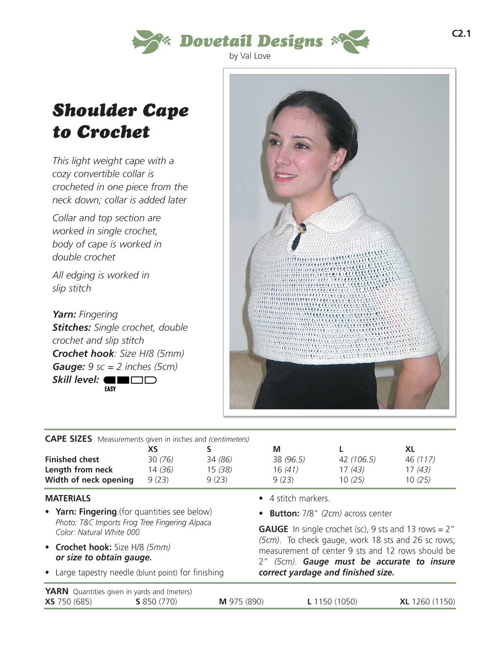Shoulder Cape to Crochet PDF Pattern Instant Download - Etsy