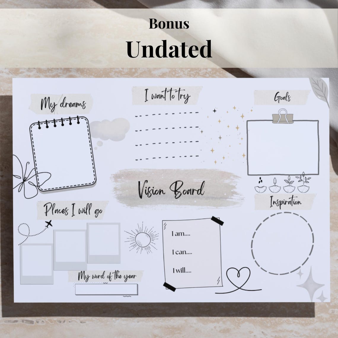 2026 Vision Board Printable | Landscape Goal Setting (digital Download ...