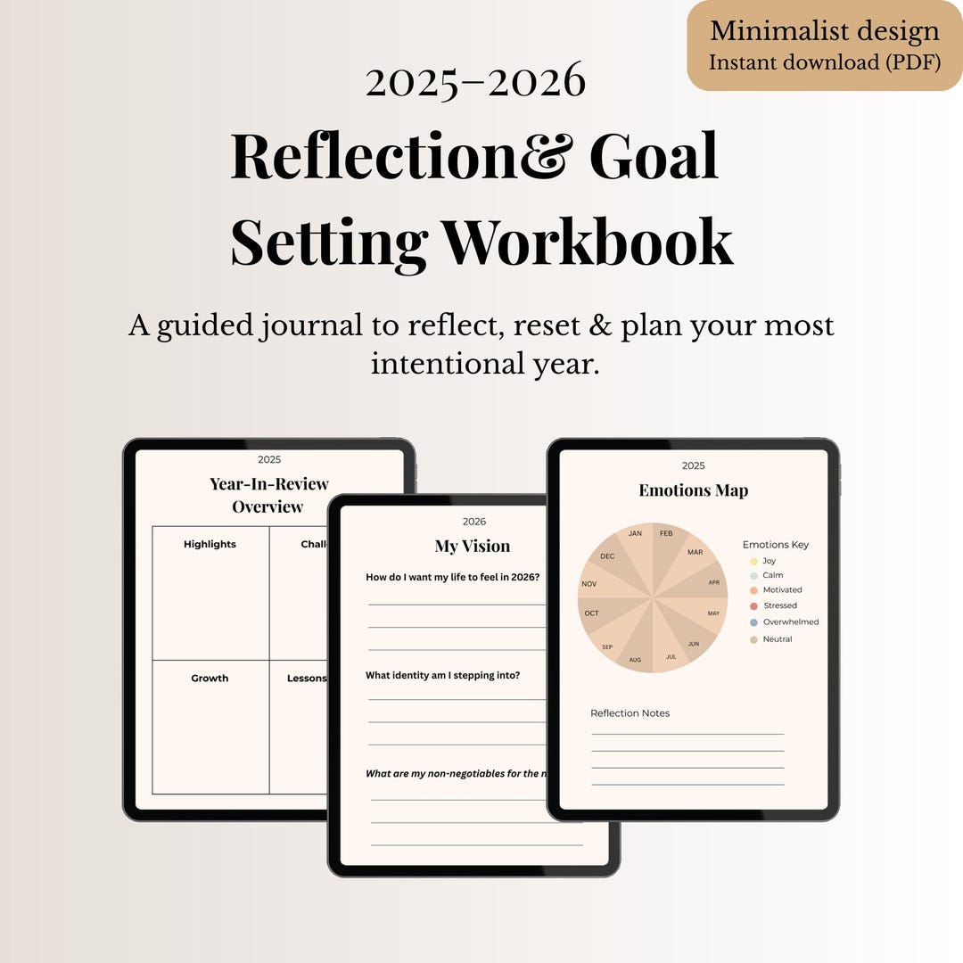 2025 2026 Reflection and Goal Setting Workbook | New Year Planner ...