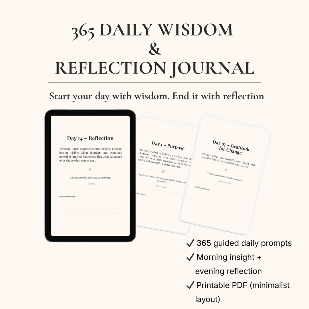 365 Daily Wisdom Reflection Journal | Morning Insight & Evening ...