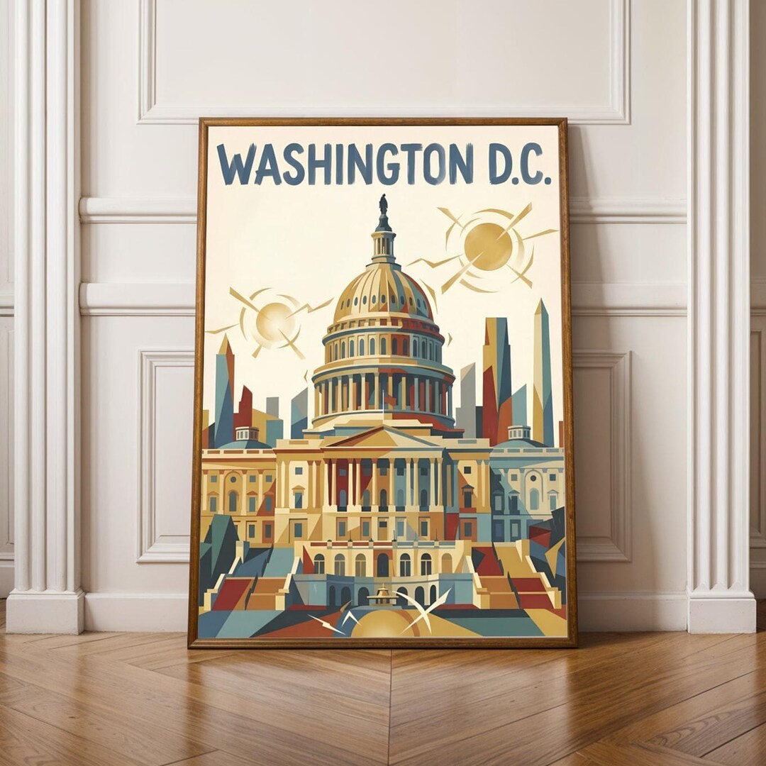 Washington DC Capitol Print, Monument Geometry, Historic Wall Decor ...